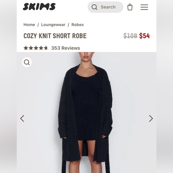 SKIMS | Intimates & Sleepwear | Skims Cozy Knit Short Robe | Poshmark